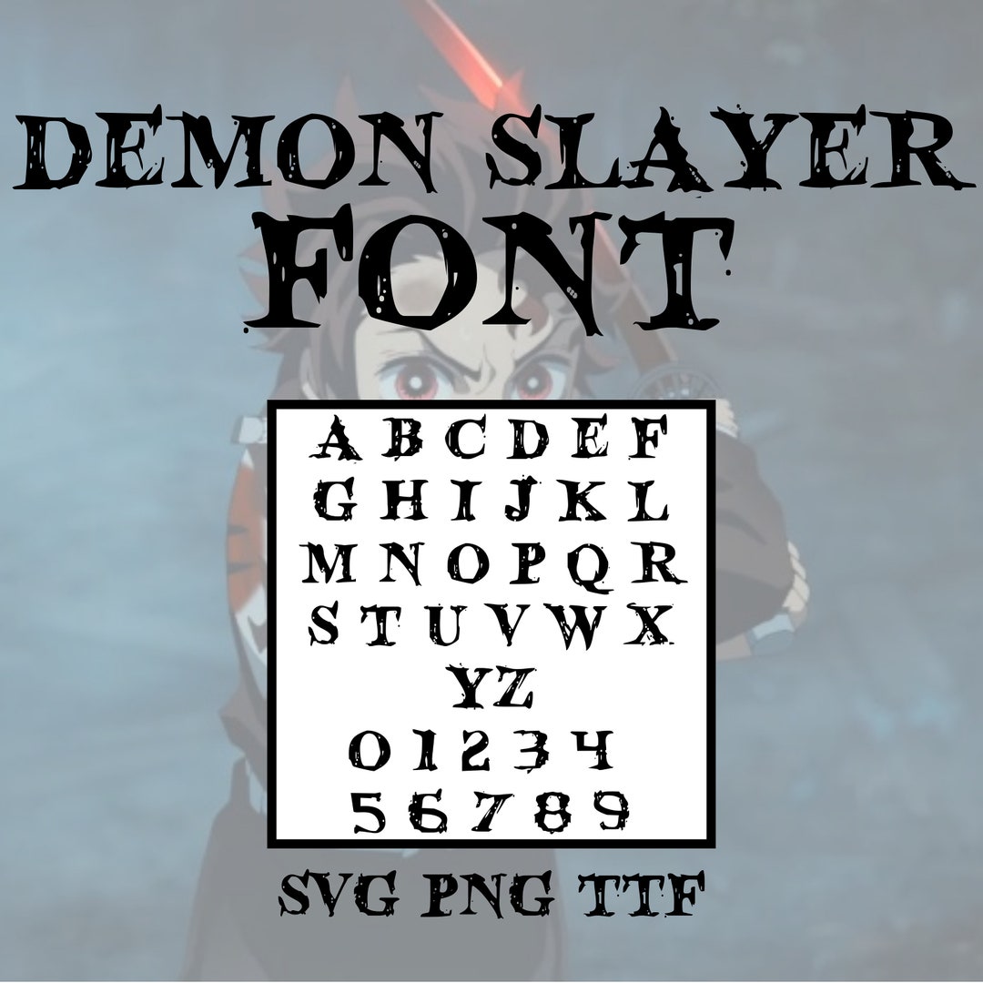 Demon Font Slayer Tanjiro SVG PNG TTF Instant Download - Etsy Canada