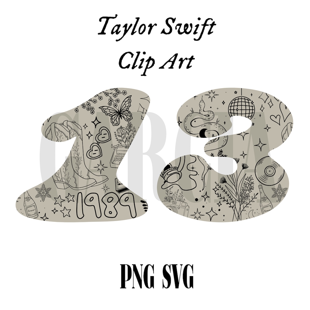 Taylor Swift Lucky Number 13 PNG SVG Cutting Machine Instant Download ...