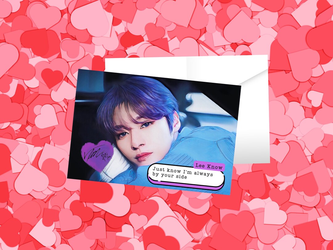 Lee Know Stray Kids Greeting Card With Envelope K-pop Valentines Day ...