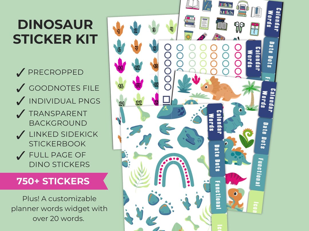 Dinosaur Digital Stickers | Digital Stickers | Precropped | Goodnotes ...