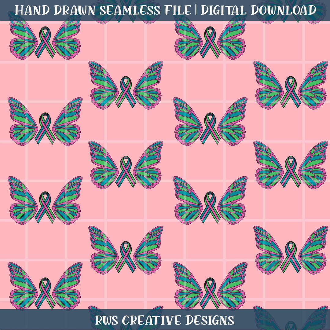 Metastatic Breast Cancer | Hand Drawn Seamless File | Instant Download ...