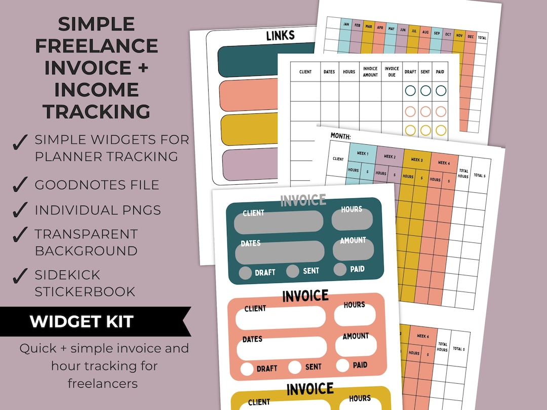 Simple Invoice and Income Tracking for Freelancers | Goodnotes + Pngs ...