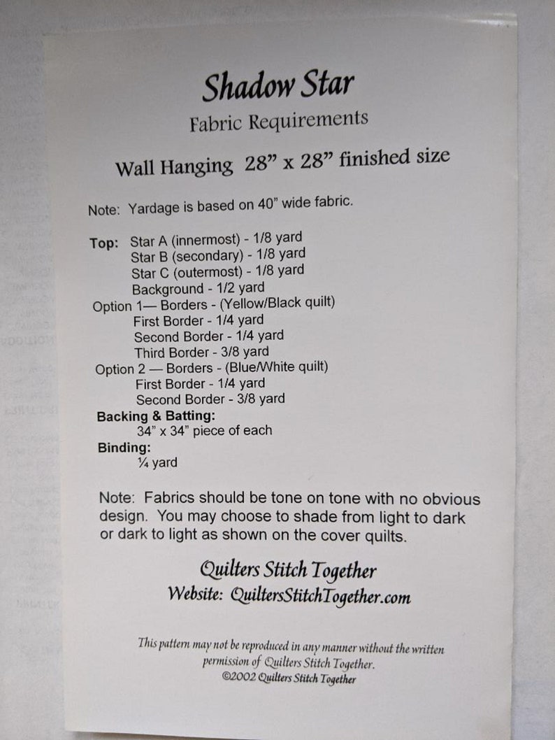 Shadow Star Quilt Pattern - Etsy
