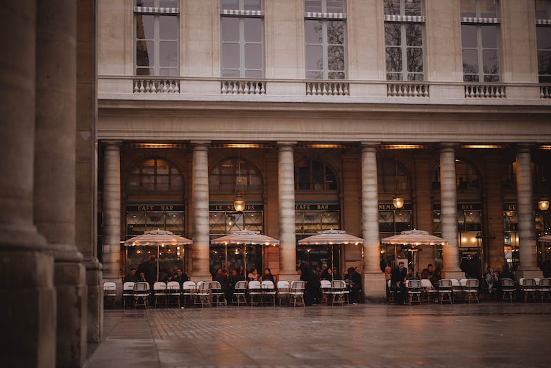 Paris Cafe in the Rain Art Print // Parisian Living Room - Etsy