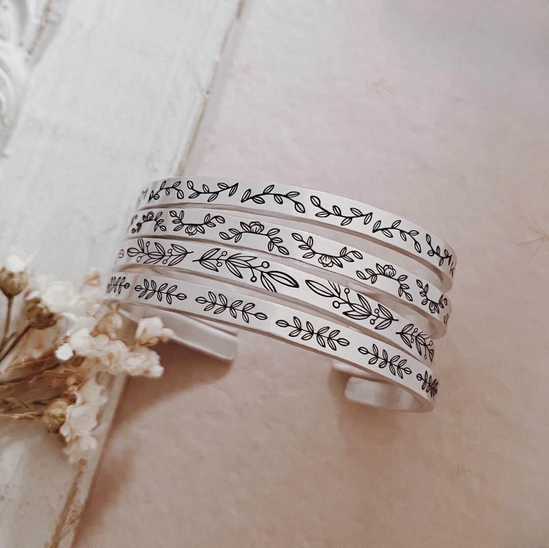 Continuous Pattern Pretty Cuff - Skinny Aluminium Adjustable Cuff ...