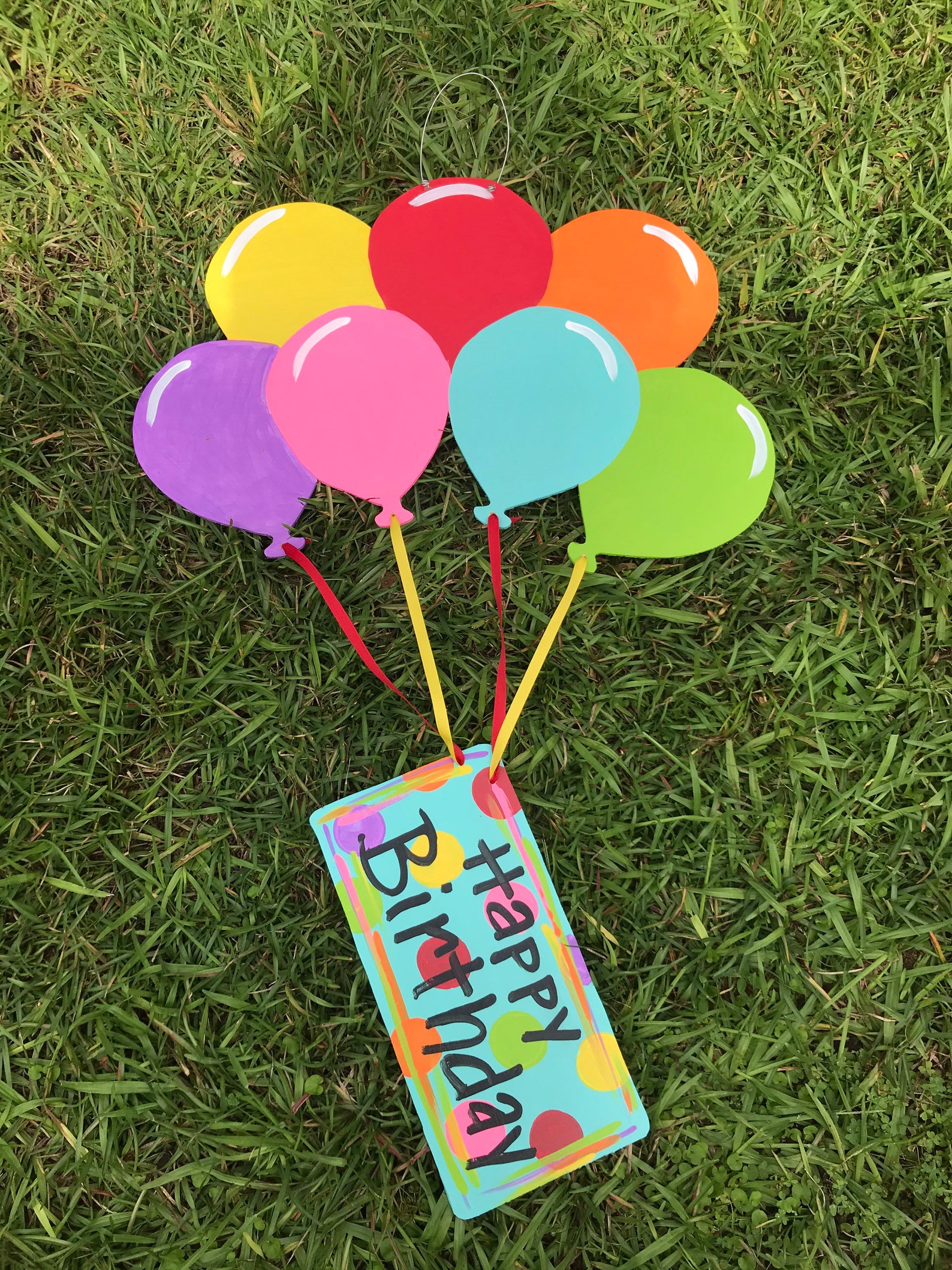 Birthday Balloon Wooden Door Hanger - Etsy