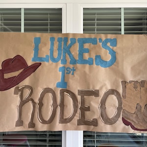 Banner / Sign - Birthday Banner - First Rodeo - First Birthday ...
