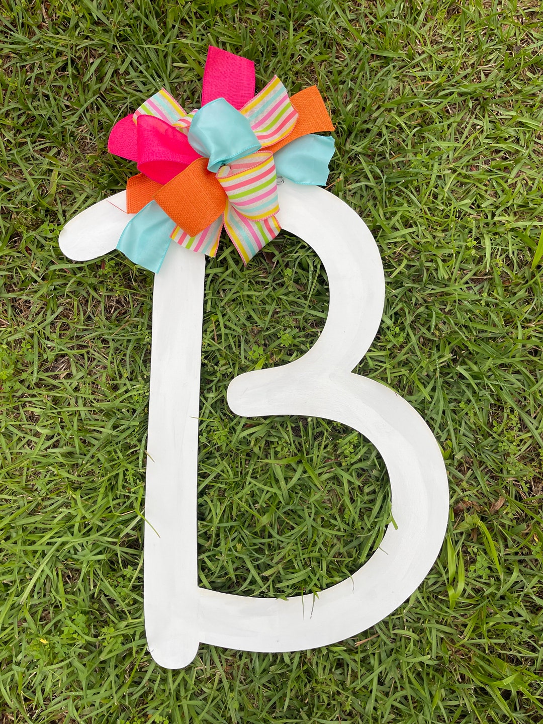 Ready to Ship Initial Monogram B Wooden Door Hanger - Etsy