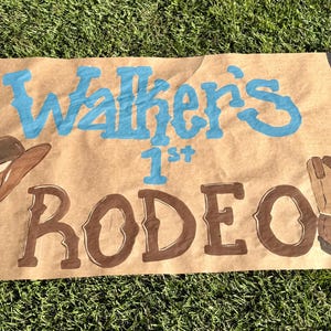 Banner / Sign - Birthday Banner - First Rodeo - First Birthday ...