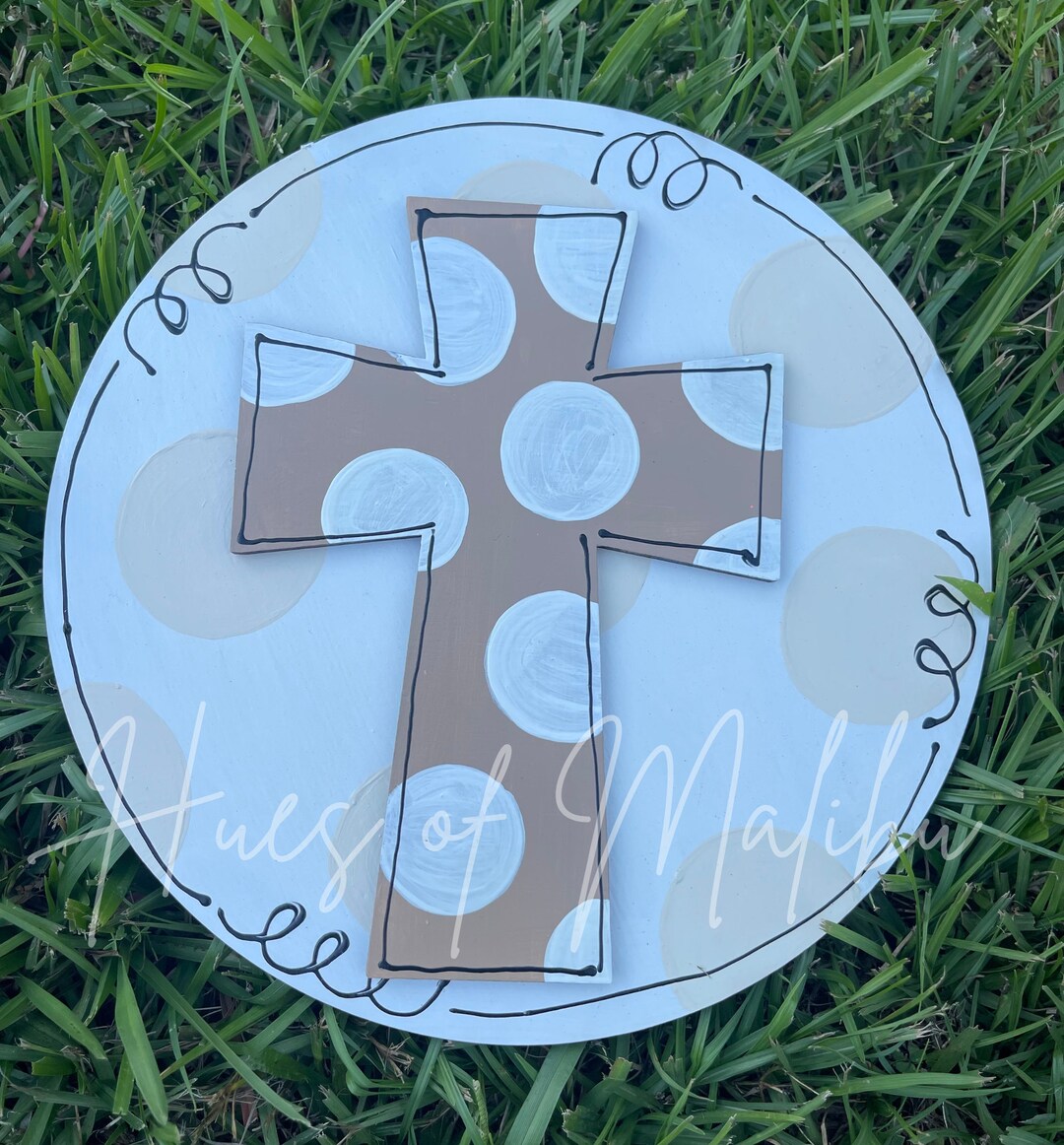 Attachment / Polka Dot Cross Attachment for Wood Door Hanger Wreath ...