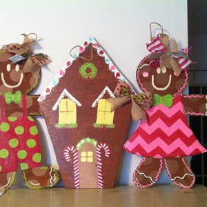 Whimsical Gingerbread Man Door Hanger | Etsy