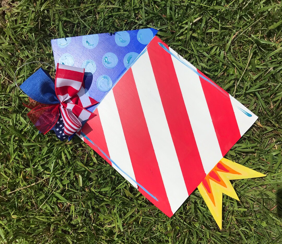 Door Hanger / Patriotic Firework Firecracker Wooden Door Hanger - Door ...