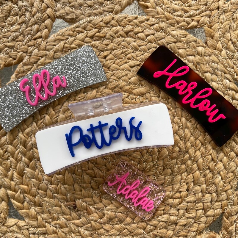 Initial Hair Clips - Etsy