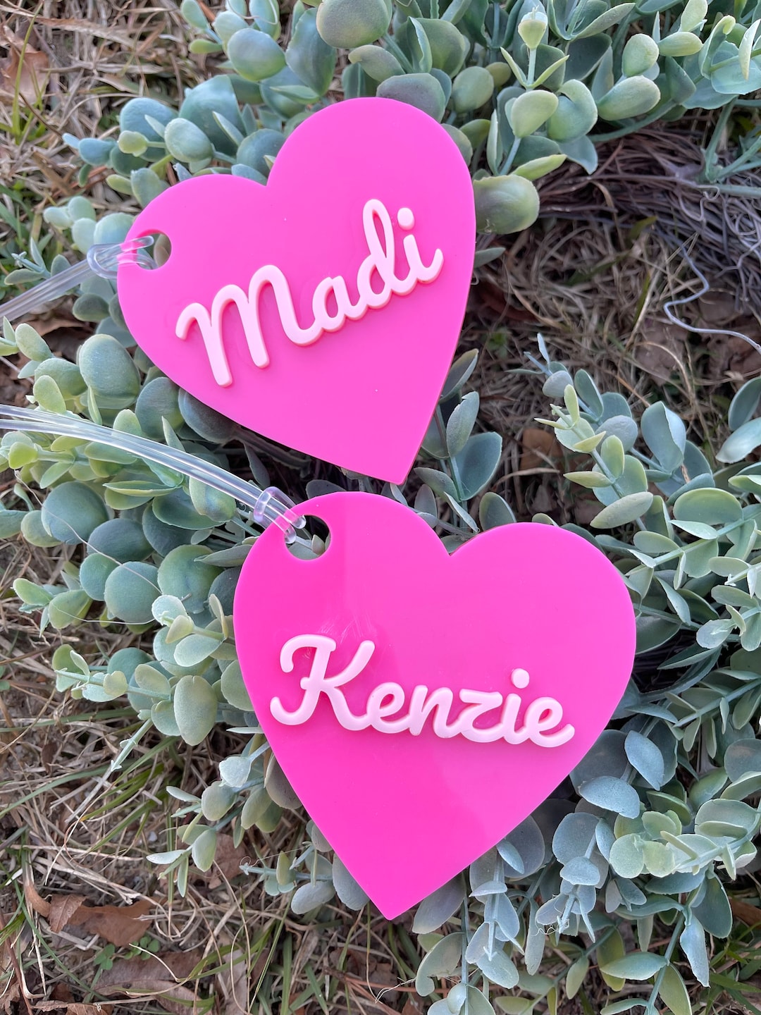 Name Tag / Acrylic Name Tag Valentines Heart Name Tag Heart ...