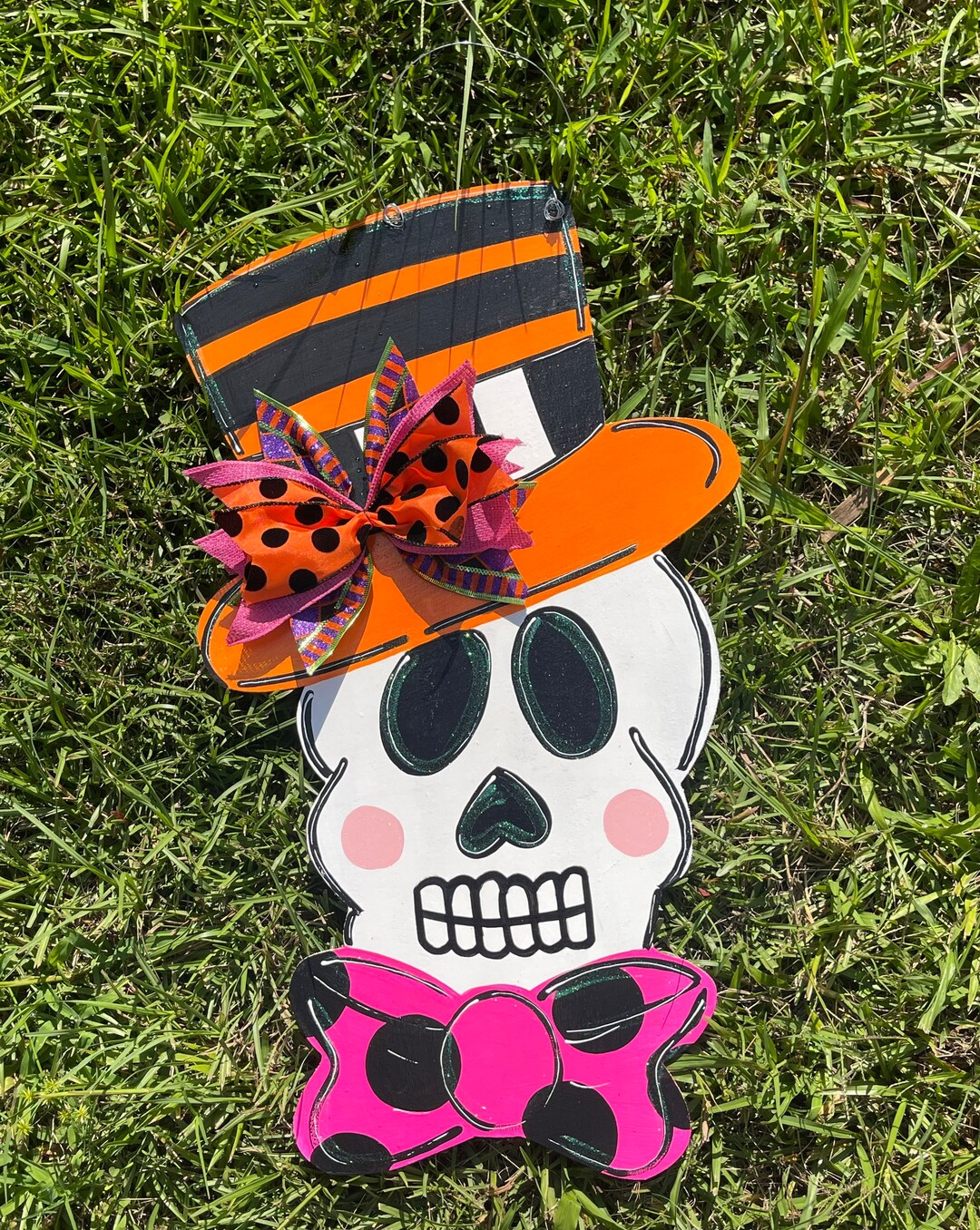 Halloween Skeleton Wooden Door Hanger - Etsy