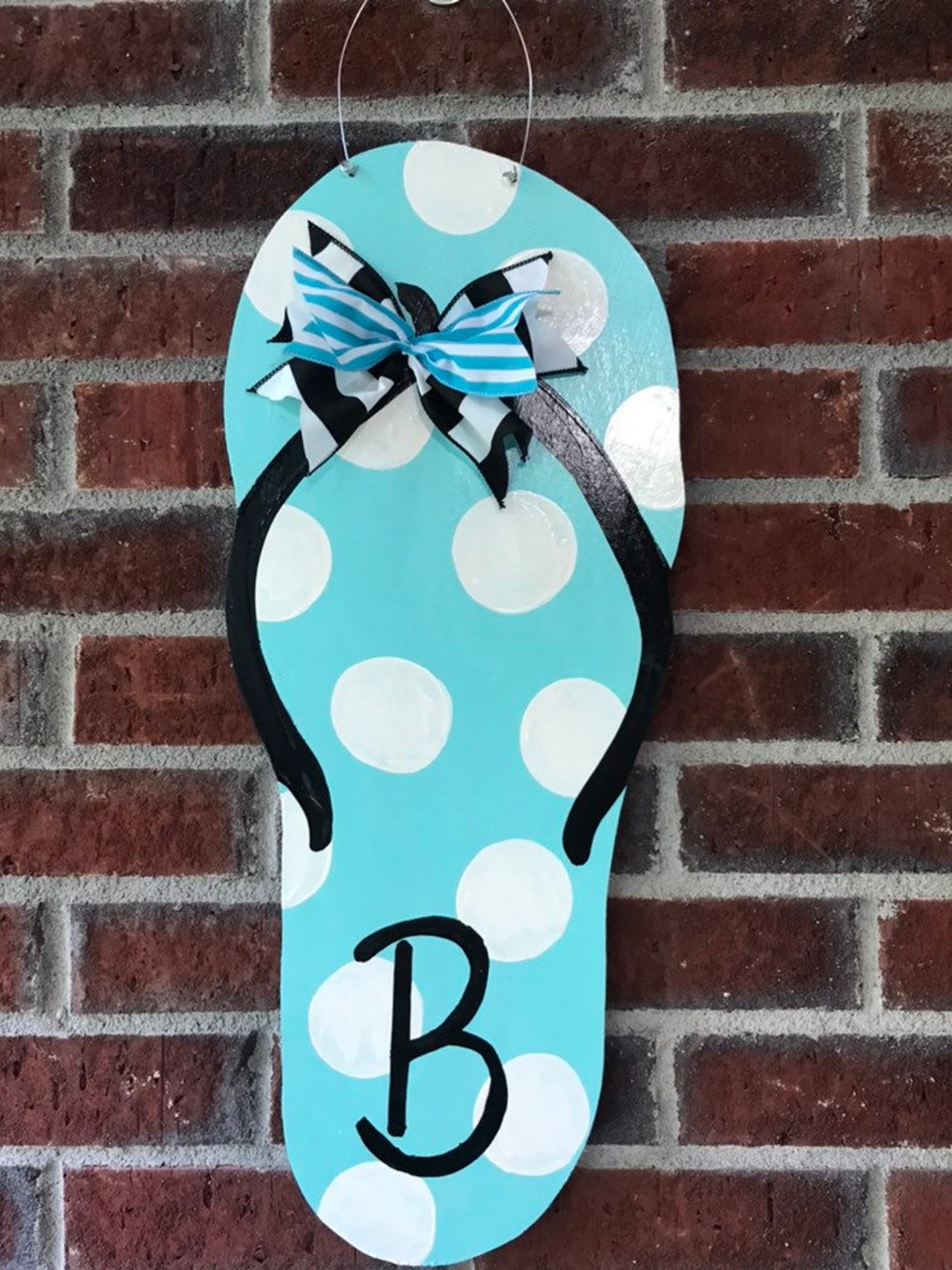 Ready to Ship - Door Hanger / Flip Flop Wooden Door Hanger - Spring ...