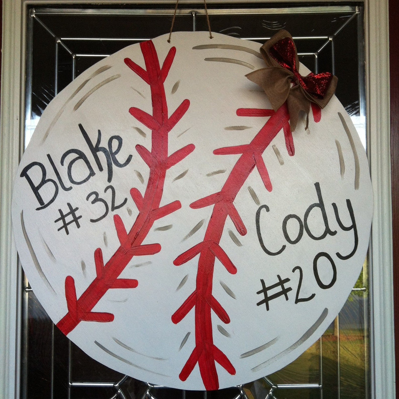 Baseball Wooden Door Hanger - Etsy