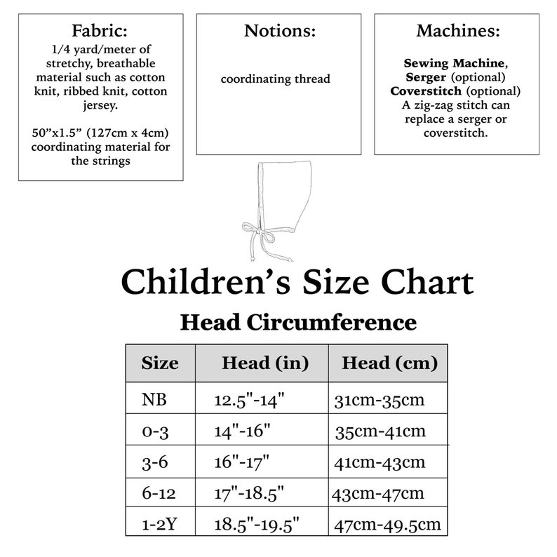 BABY BONNET SEWING Pattern Pixie Bonnet 5 Sizes Video - Etsy