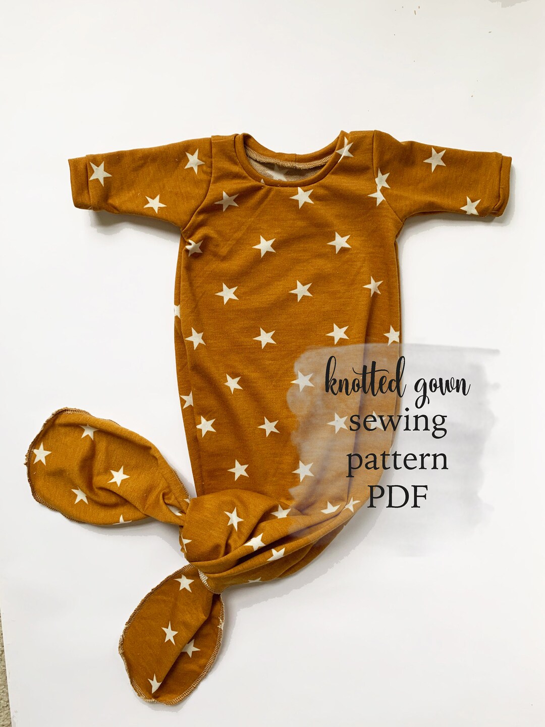 KNOTTED BABY GOWN Sewing Pattern Pdf | Sew a Knotted Gown, Tied Gown ...