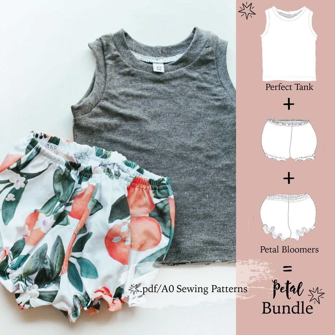 BUNDLE: Perfect Tank Pattern + Petal Bloomers Pattern, Save 20% - Etsy