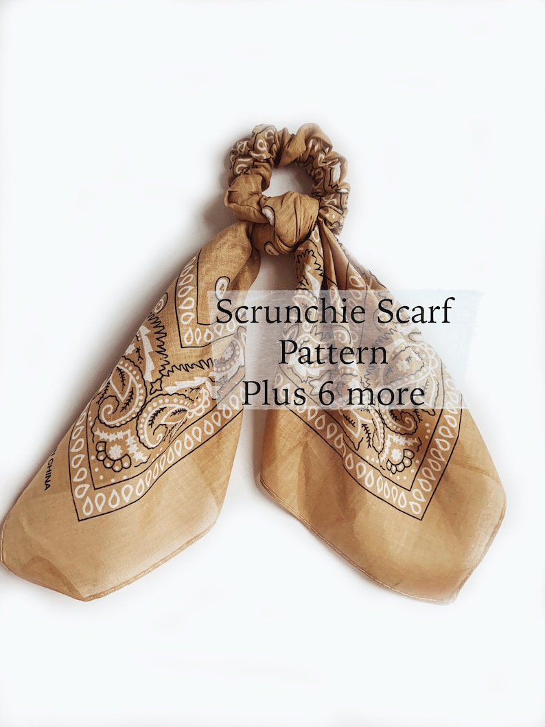 Scrunchie Sewing Pattern PDF, Ponytail Scarf Pattern, Scrunchie ...