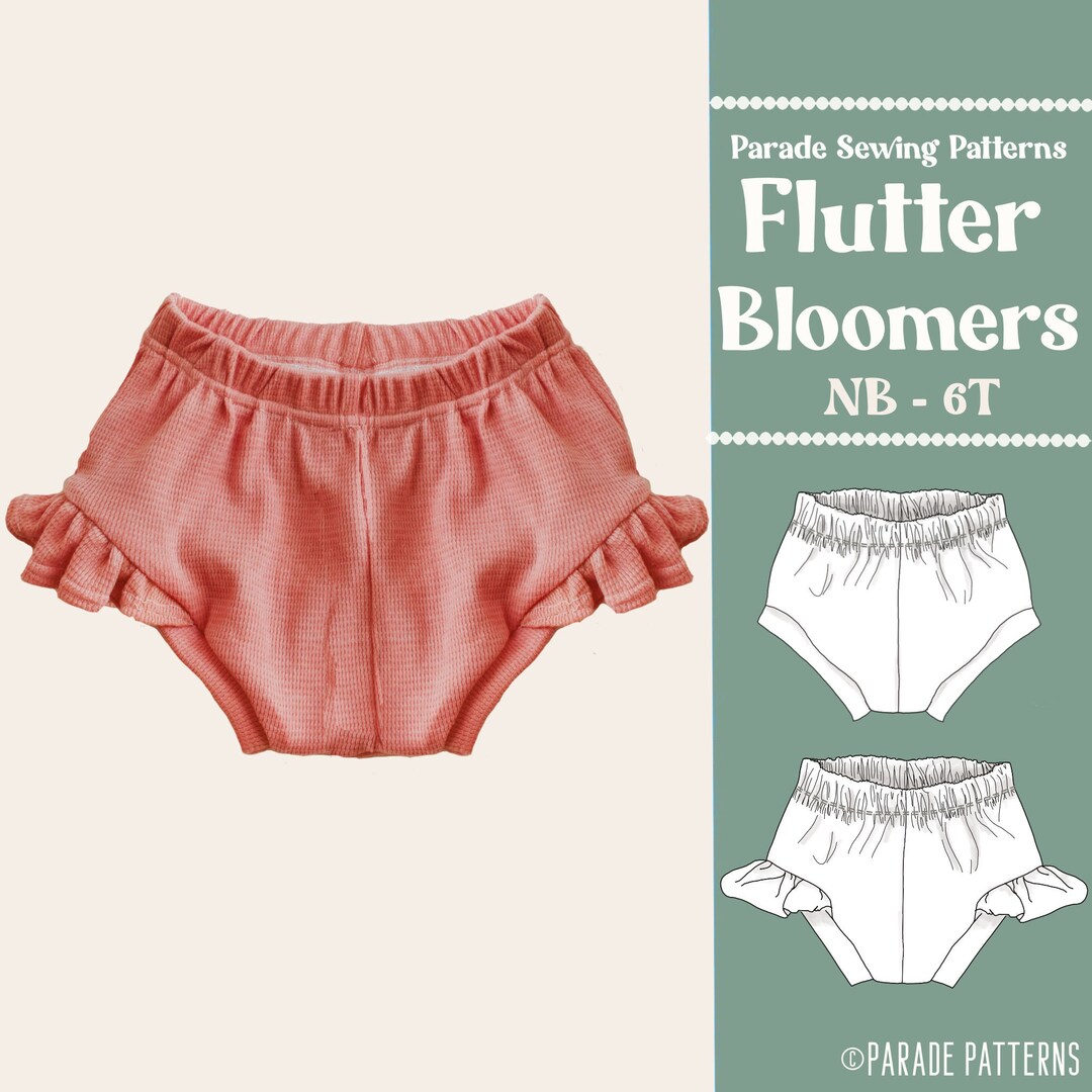 FLUTTER BLOOMERS SEWING Pattern Pdf | 11 Sizes | Baby Bloomers Sewing ...