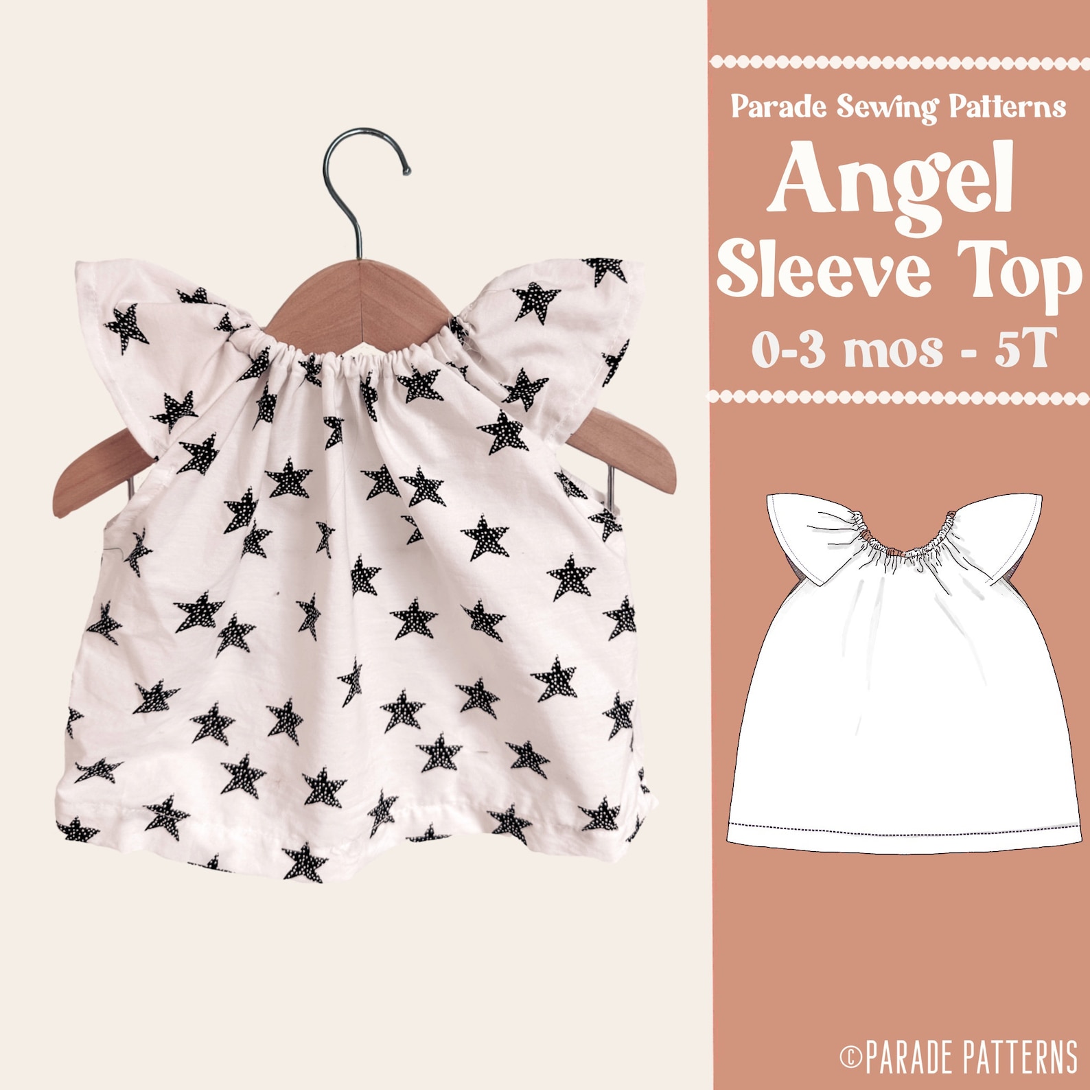 ANGEL SLEEVE Swing Top SEWING Pattern Pdf 9 Sizes - Etsy