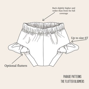 FLUTTER BLOOMERS SEWING Pattern With Video Tutorial | 11 Sizes, Baby ...