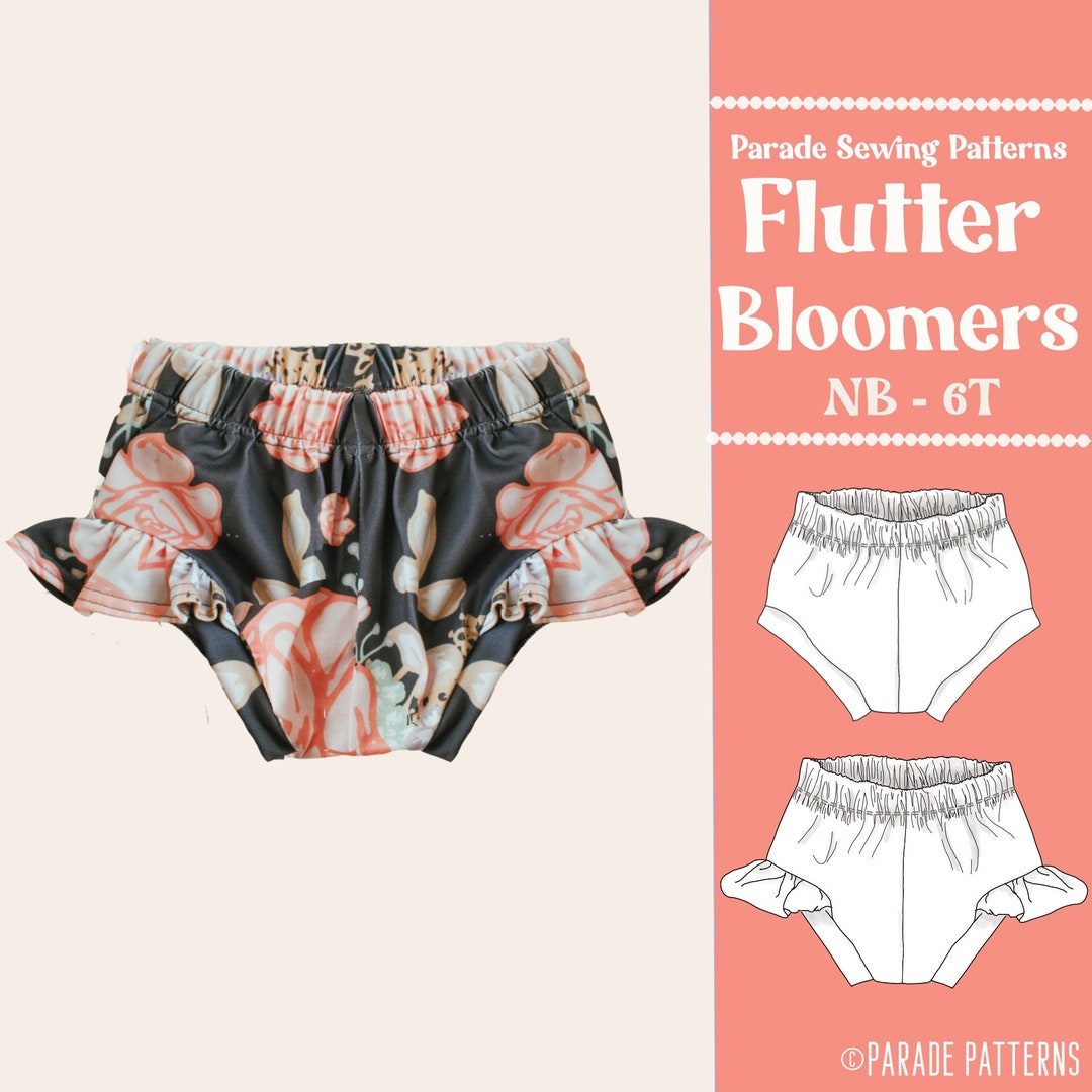 FLUTTER BLOOMERS SEWING Pattern With Video Tutorial | 11 Sizes, Baby ...