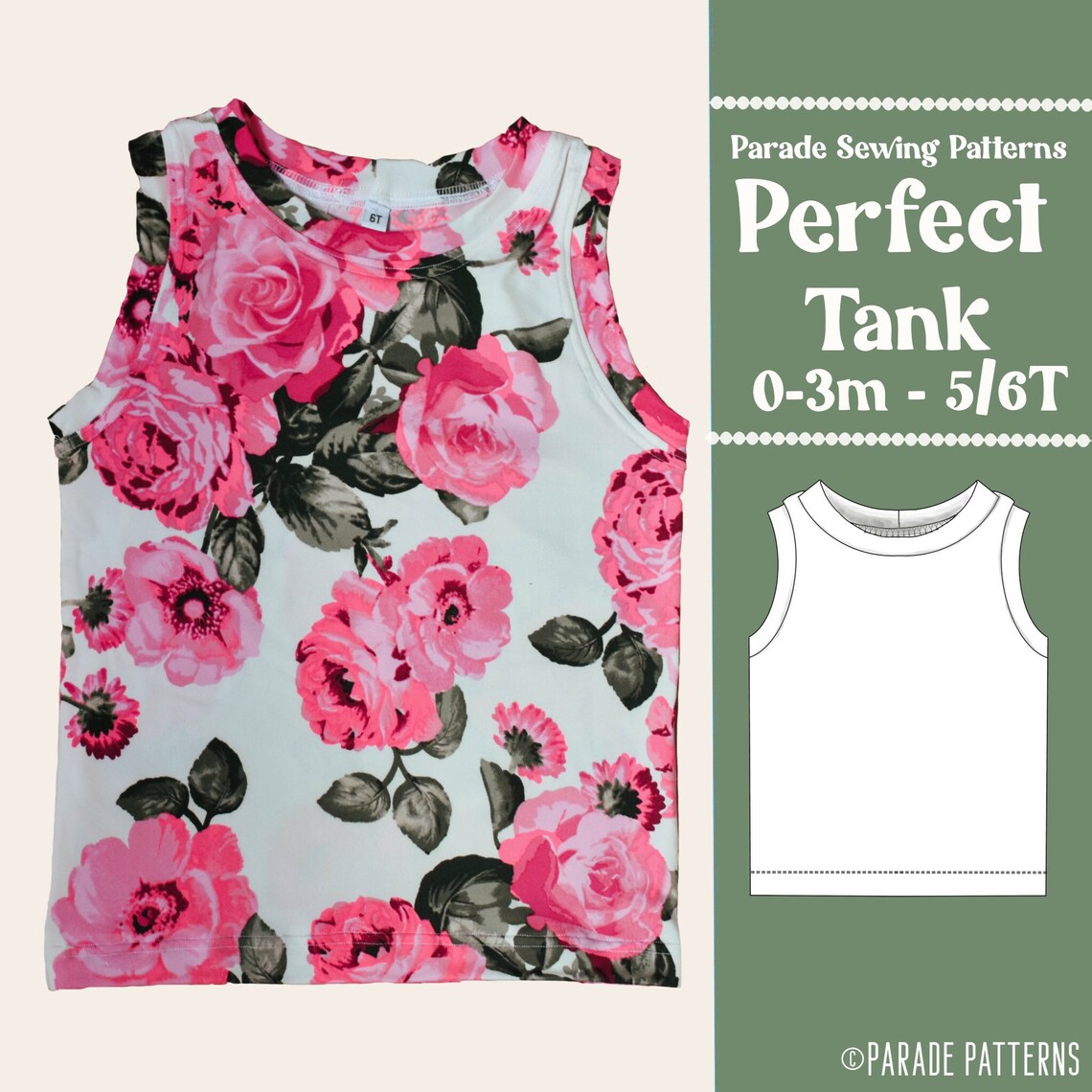 Baby or Child TANK TOP SEWING Pattern Pdf | Sew a Perfect Tank in 9 ...
