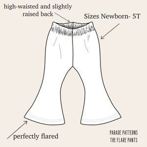 FLARE PANTS Pdf Sewing Pattern/a0 | Video Tutorial | Bell Bottom Pants ...