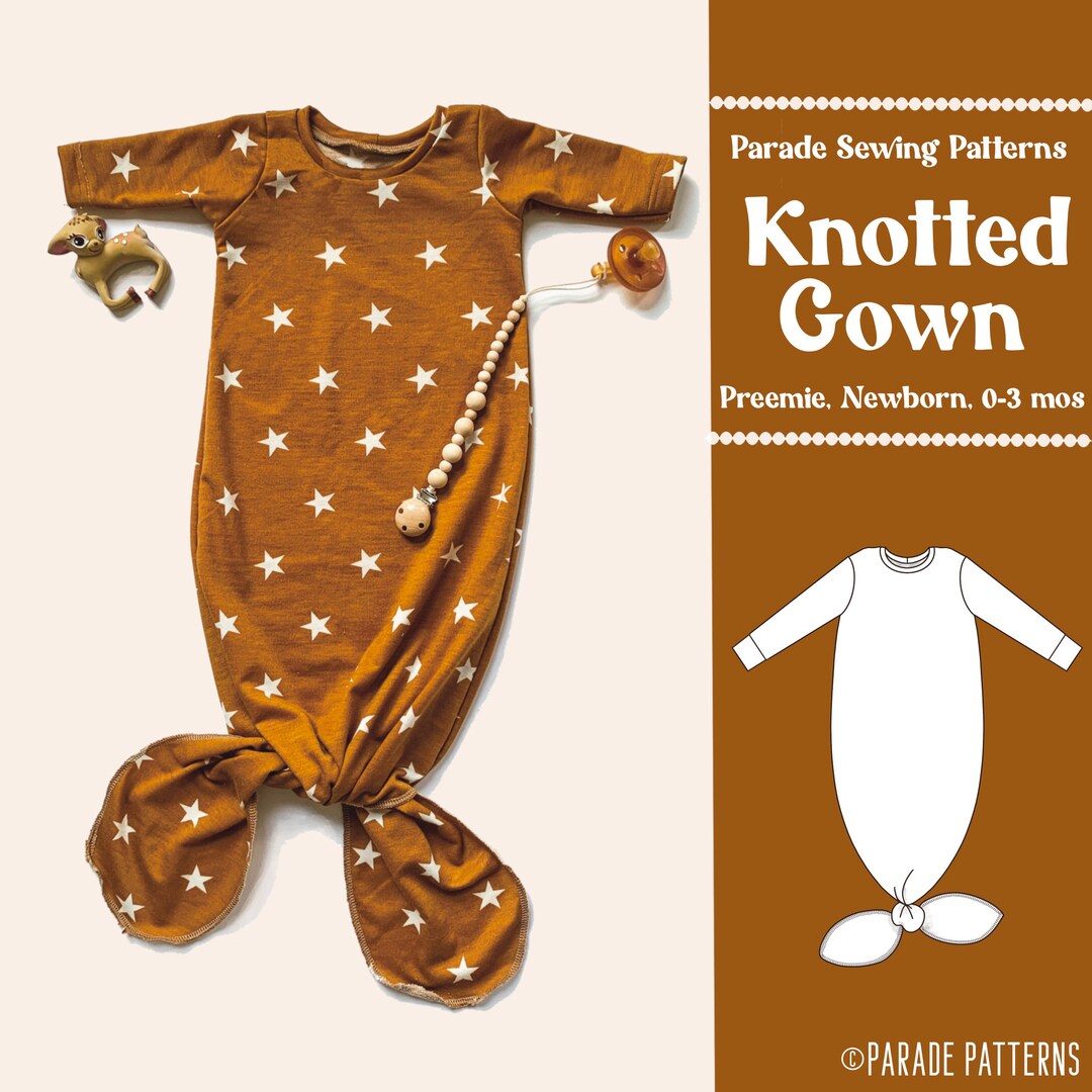 KNOTTED GOWN for BABY Sewing Pattern Pdf/a0 | Video Tutorial - Etsy