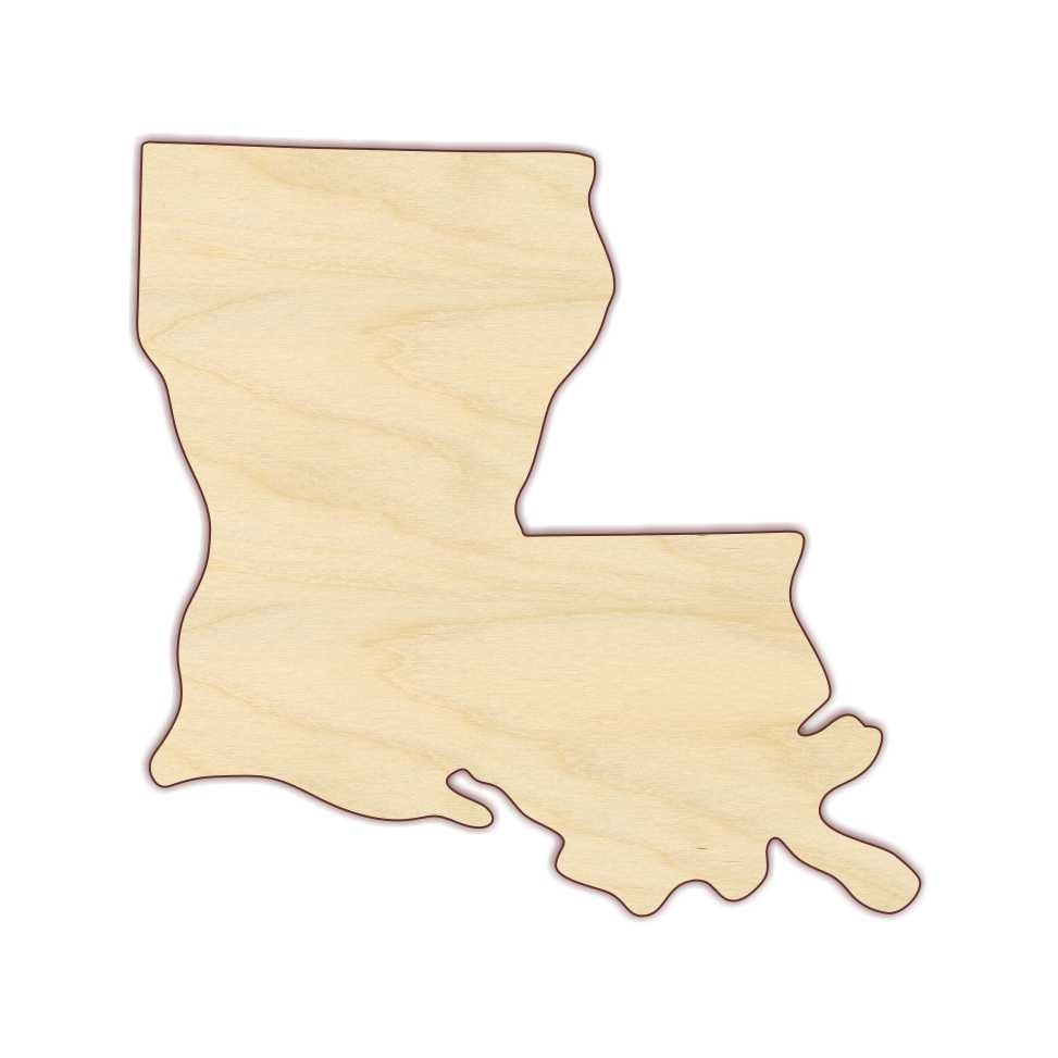 Louisiana State Shape Unfinished Wood Various Sizes - Etsy