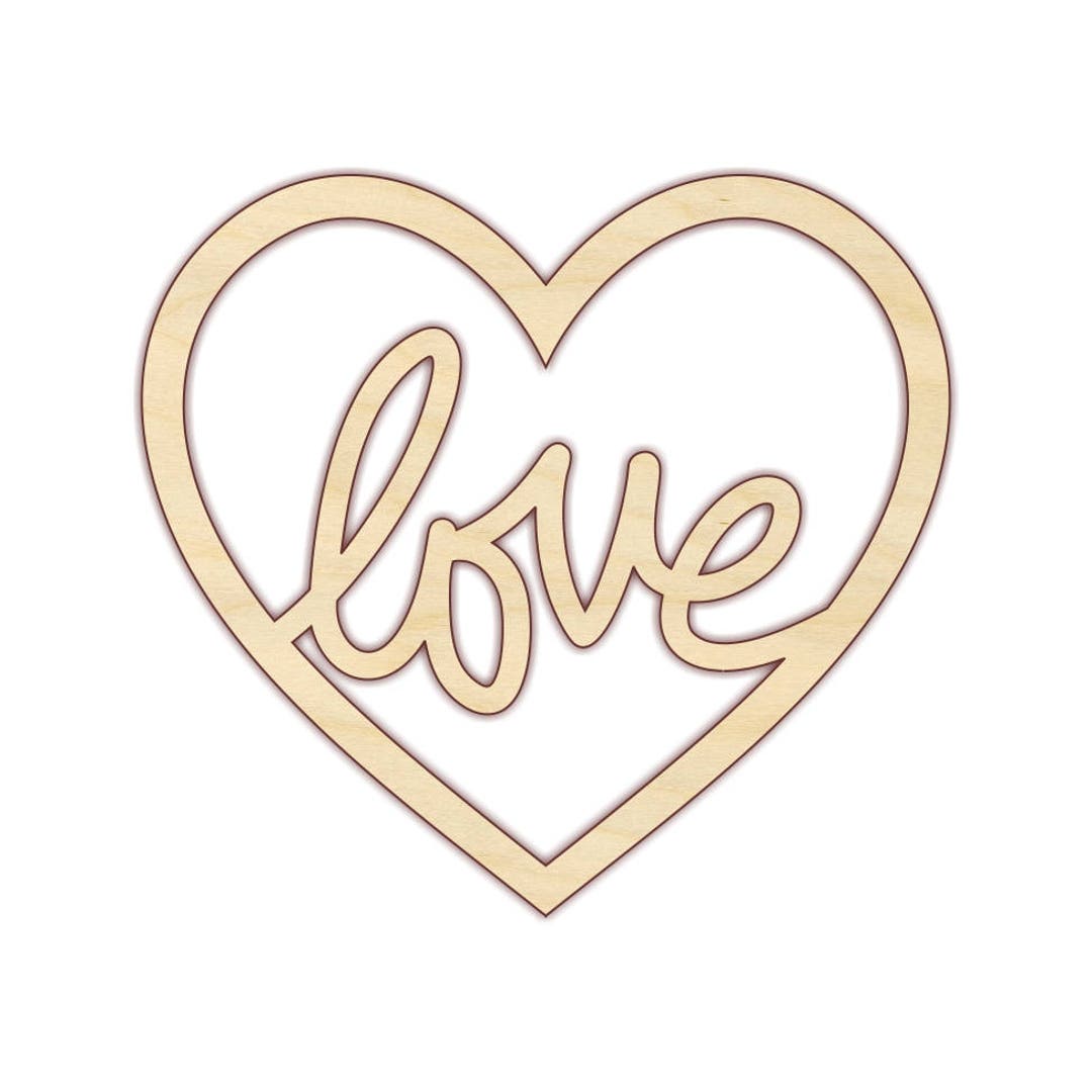 Love Heart Wood Cutout - Unfinished Wood - 160429 - Etsy