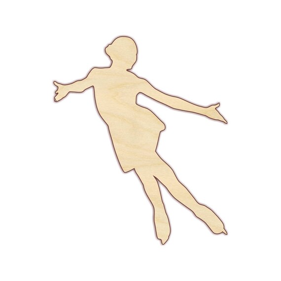 Ice Skater Wood Cutout Unfinished Wood 160349 - Etsy