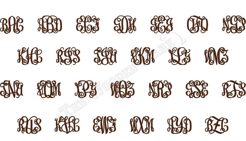 3 Letter Monogram 3 Letter Wooden Monogram Three Letter - Etsy
