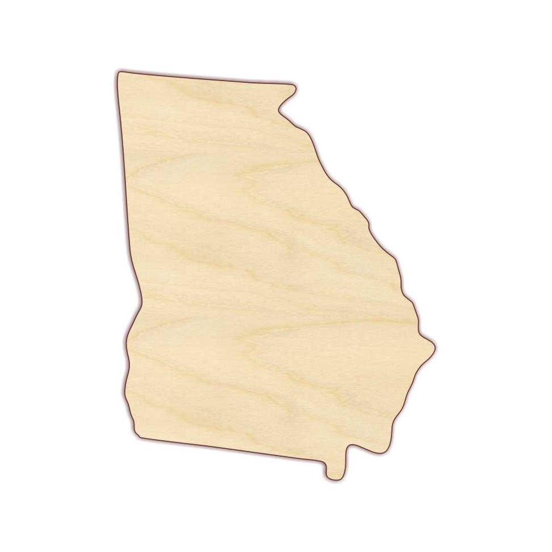 Georgia State Shape - State of Georgia - Unfinished Wood, Various Sizes ...