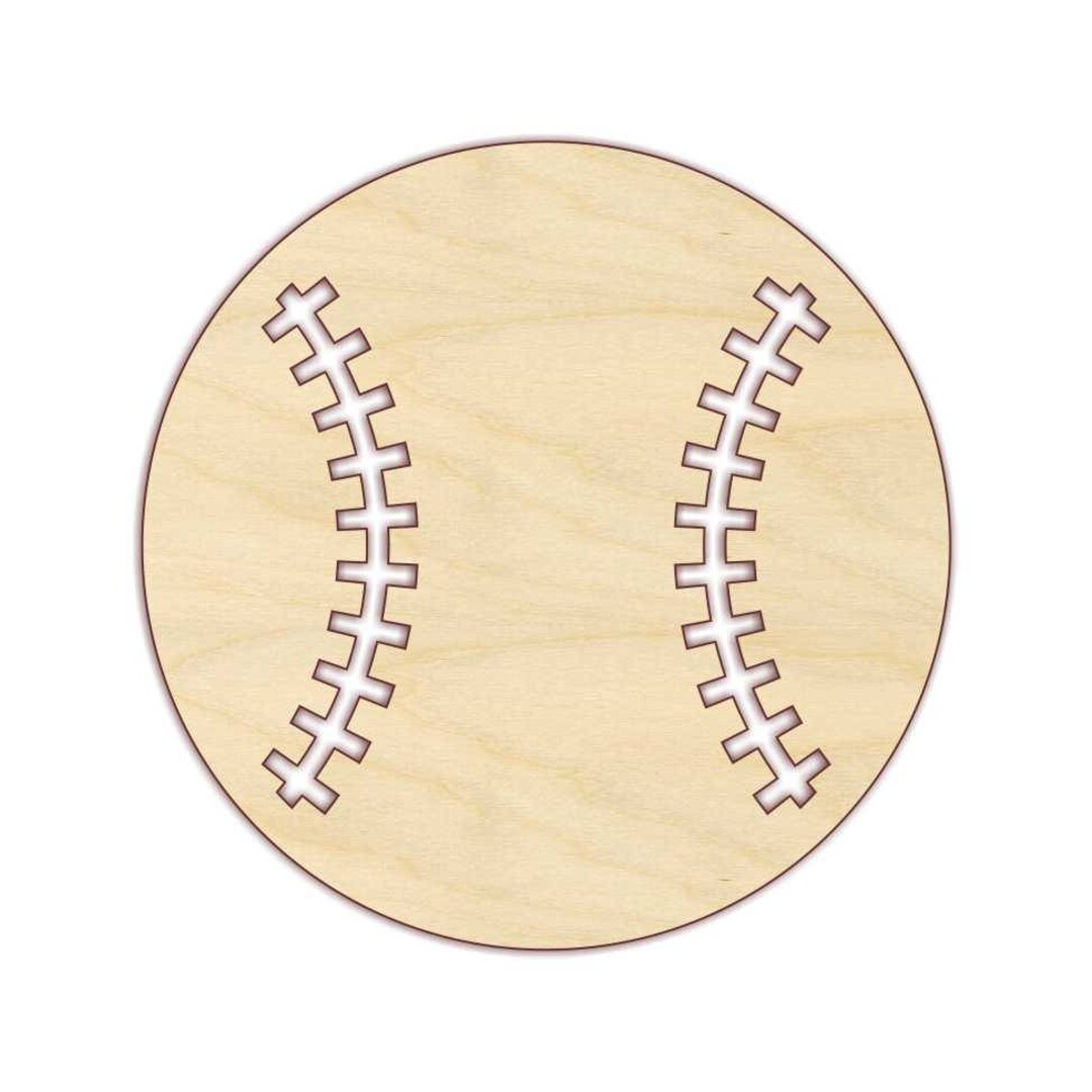 Baseball Softball Shape Laser Cut Wood Cutout - Door Hanger Wall ...