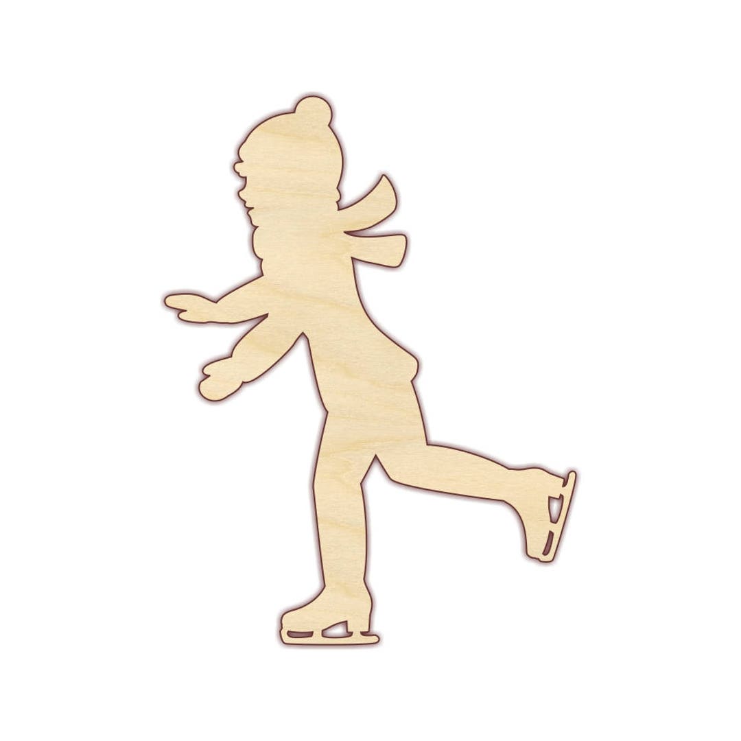 Ice Skating - Wood Cutout - Unfinished Wood - 160329 - Etsy