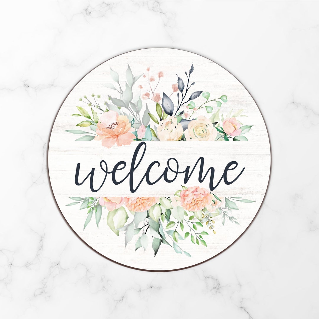 Welcome Sign, Wreath Supplies, Floral Welcome Wood Sign, Wreath Sign - Etsy