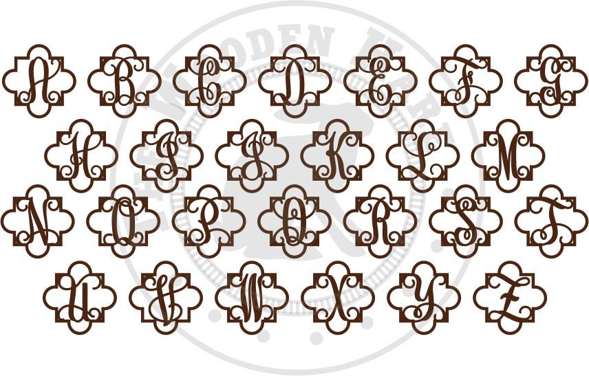 Quatrefoil Monogram Unfinished Wood Letter Various Sizes - Etsy