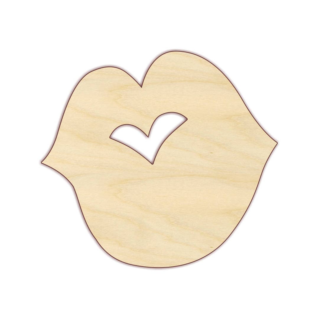 Lips Wood Cutout Unfinished Wood 160423 - Etsy