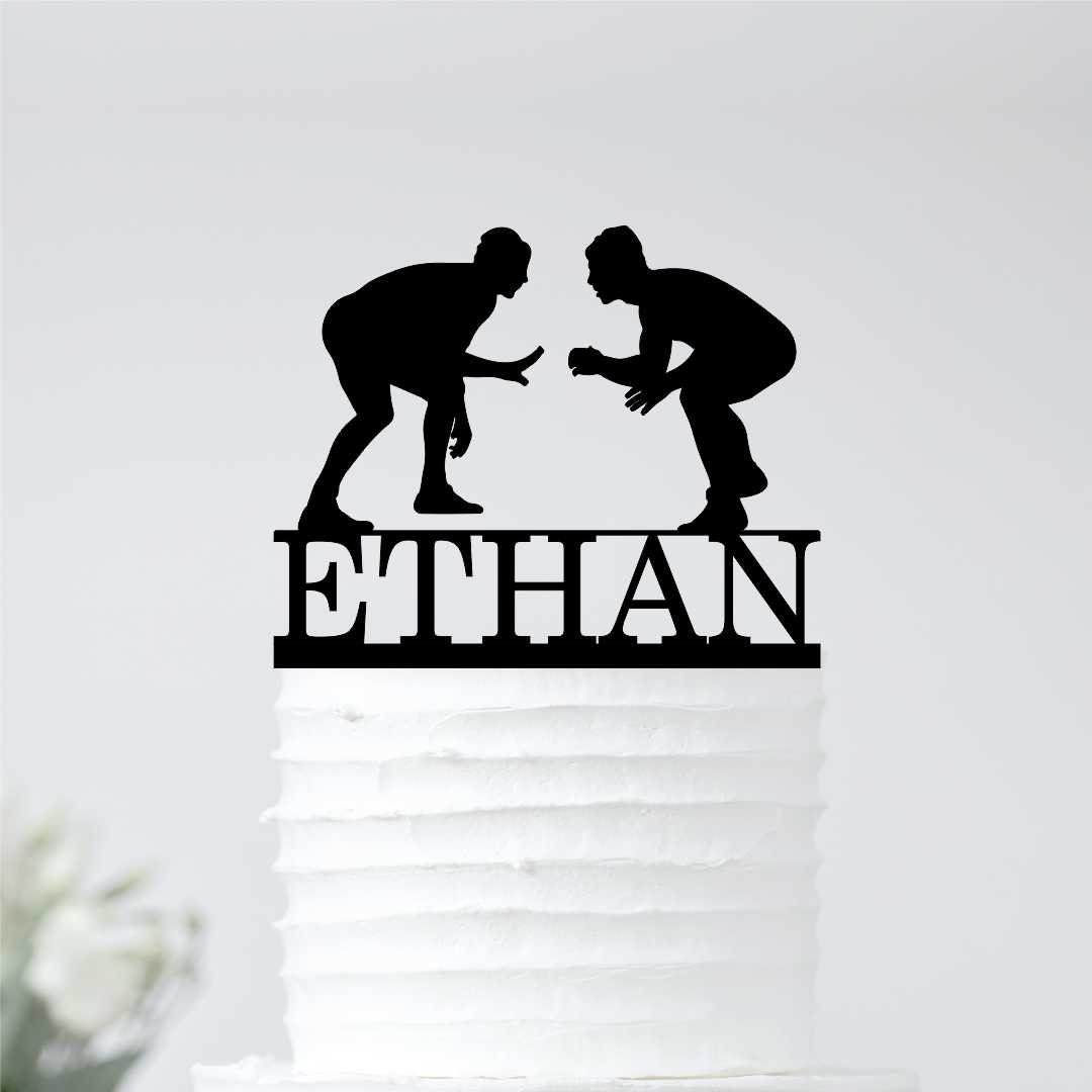 Wrestling Keepsake Cake Topper - Personalized Wrestler Topper- Birthday ...