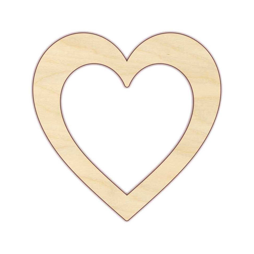 Heart Shape Laser Cut Wood Cutout - Valentine's Day Wedding Door Hanger ...