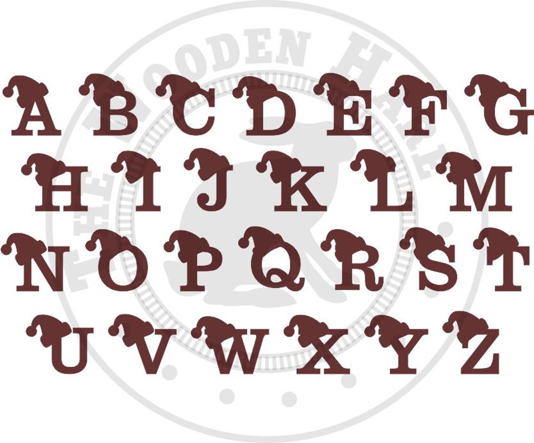 Monogram Wood Letter With Santa Hat 4" - 12" - 210107 - Christmas ...