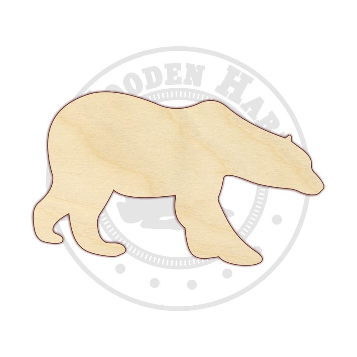 Small Polar Bear Wood Cut Out 170204 Unfinished wood | Etsy