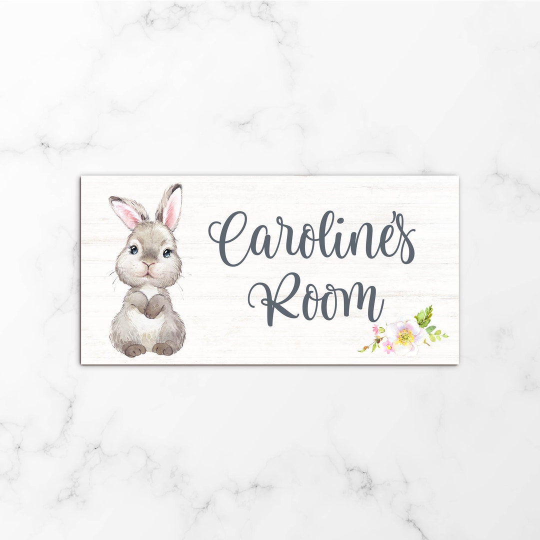 Personalized Bunny Kids Room Sign, Nursery Decor - Etsy