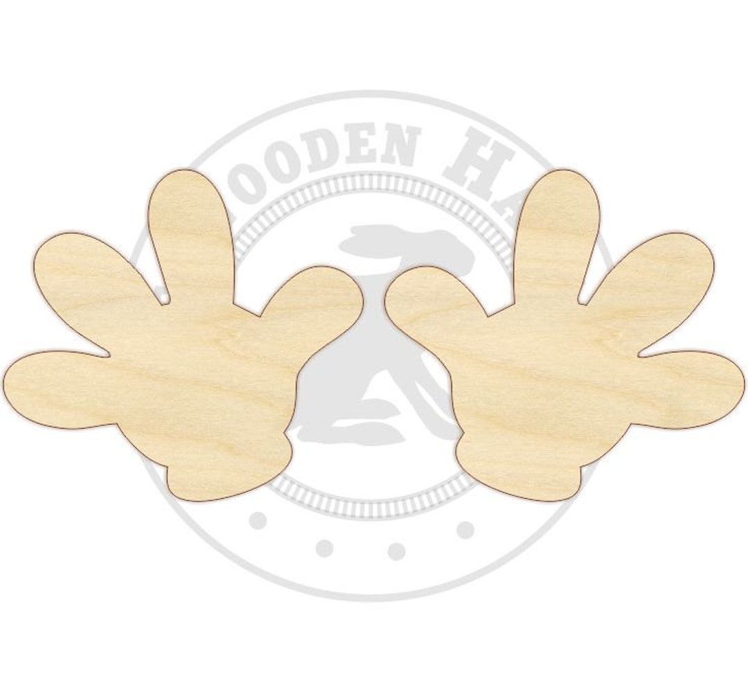 Cartoon Hands Gloves Wood Cutout - 170232 -unfinished Wood, Various ...