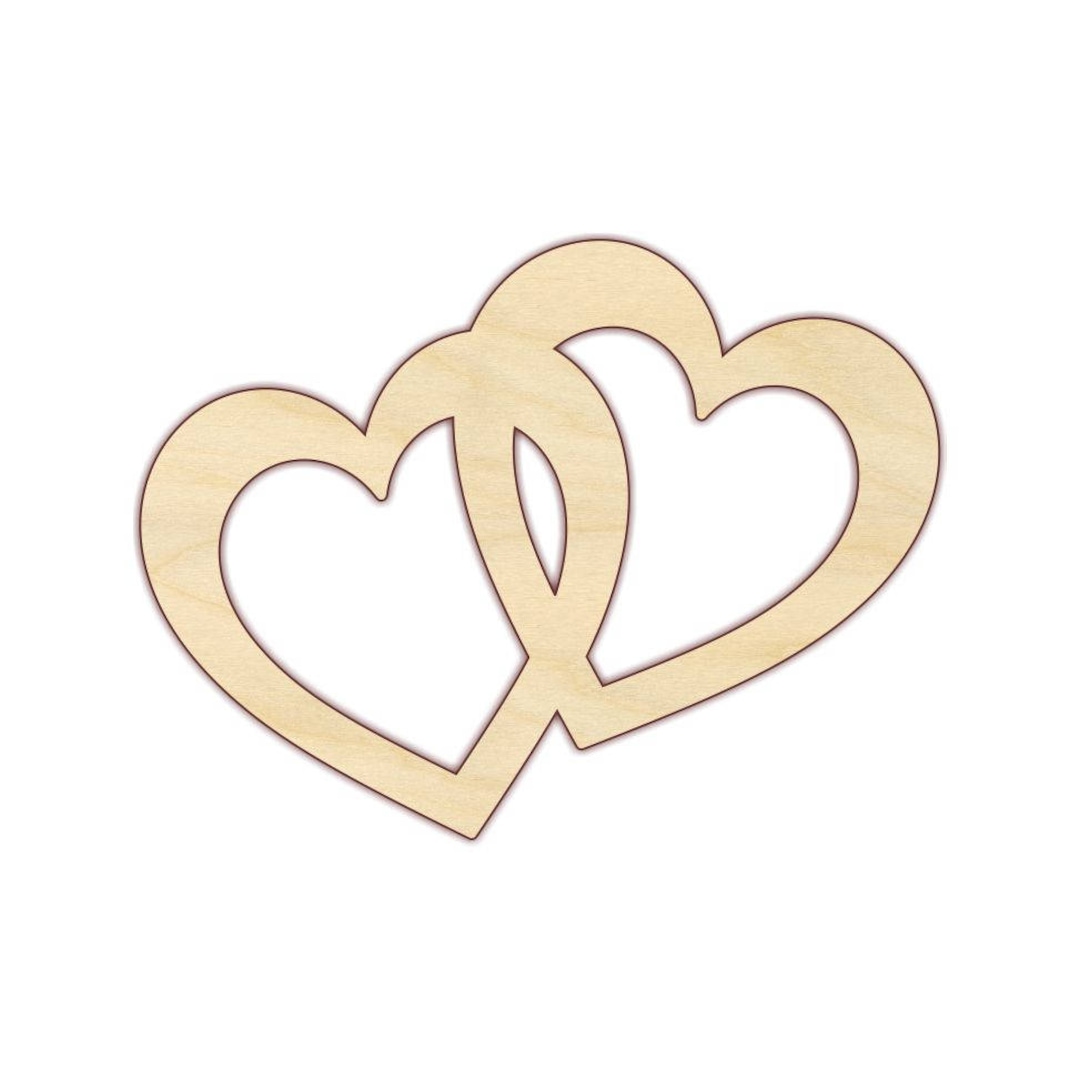 Two Hearts Wood Cutout - Unfinished Wood - 160438 - Etsy