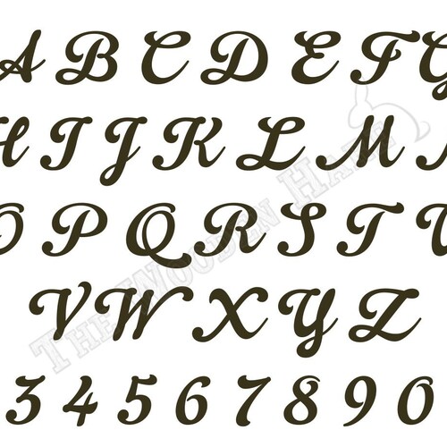 Script Font Wood Letter or Number Cut Out 150108 - Etsy